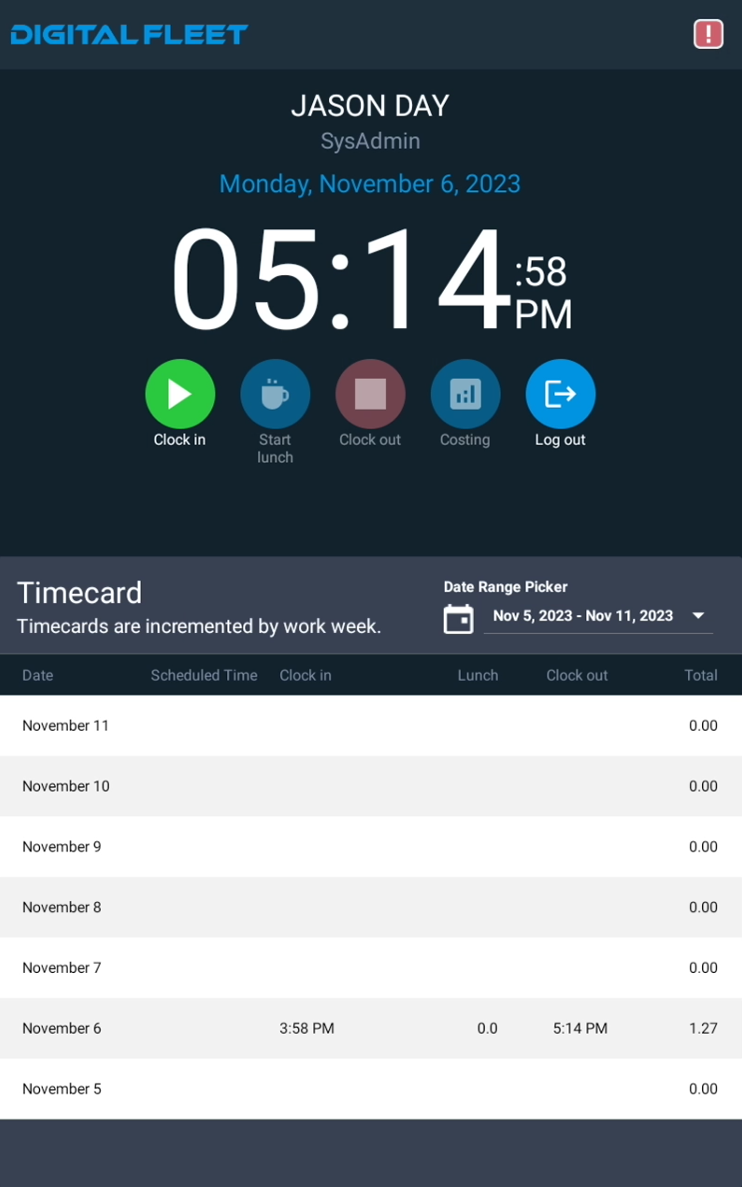 Wall Clock – Documentation | Digital Fleet