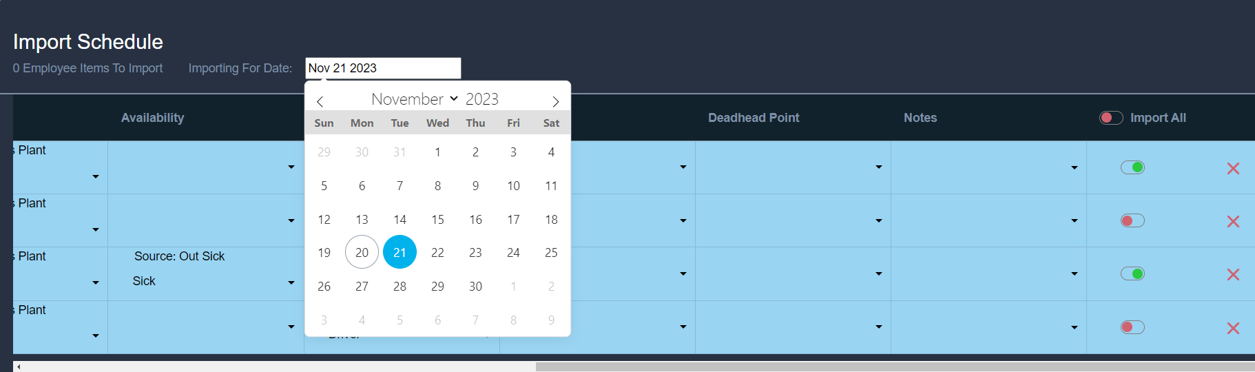 Scheduling - Importing Schedules – Documentation | Digital Fleet