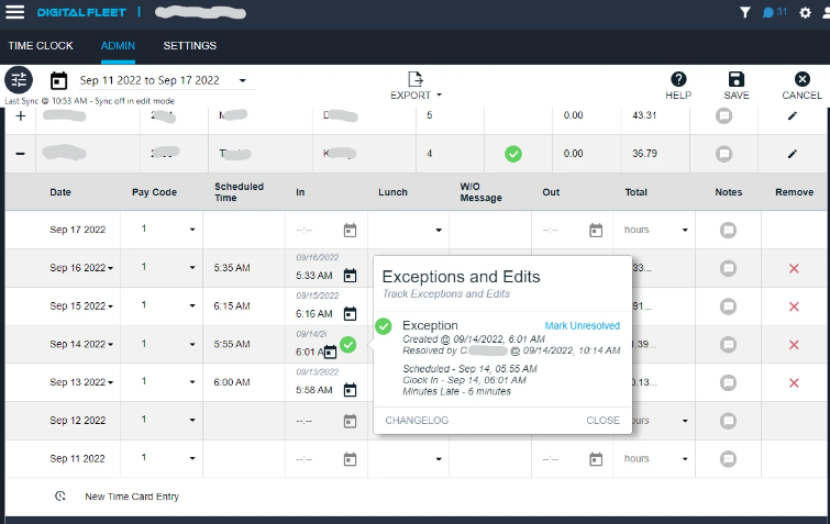 Time Clock – Documentation | Digital Fleet