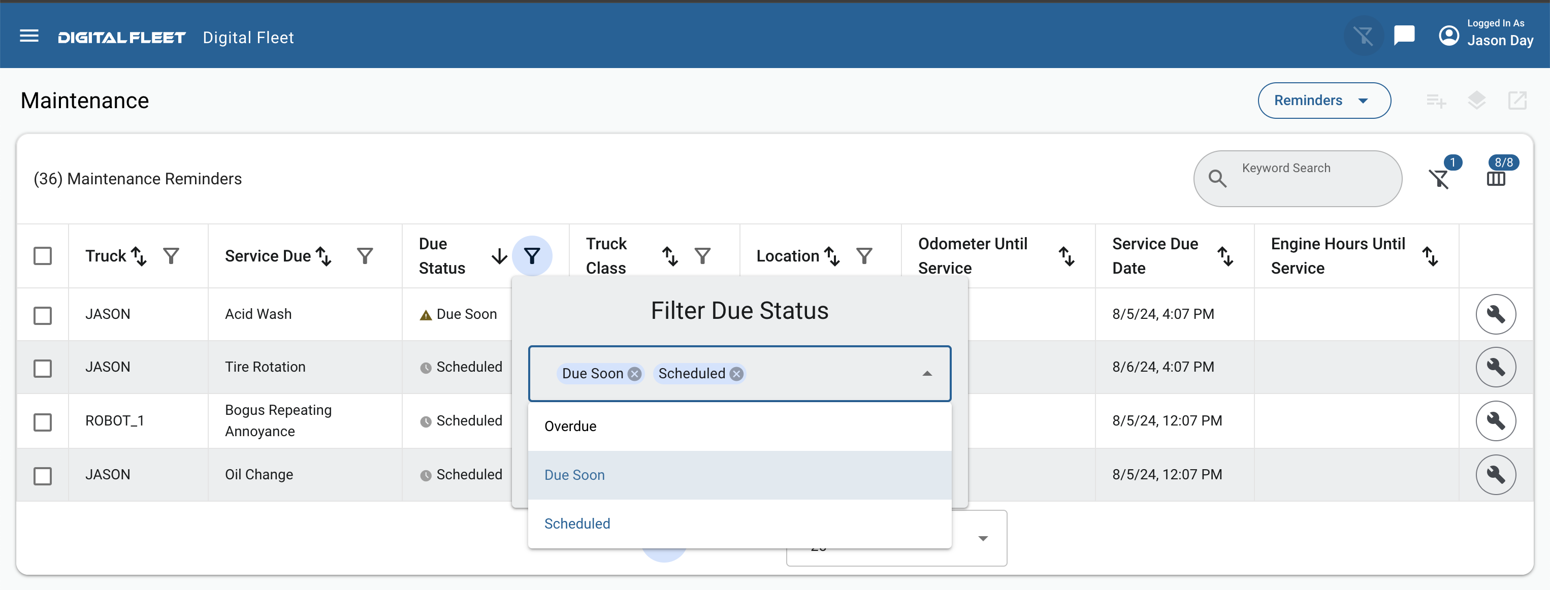 Maintenance Reminders – Documentation | Digital Fleet