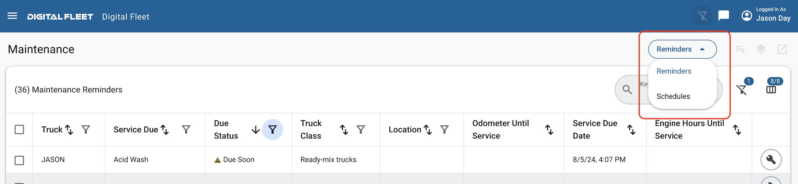 Maintenance Reminders – Documentation | Digital Fleet